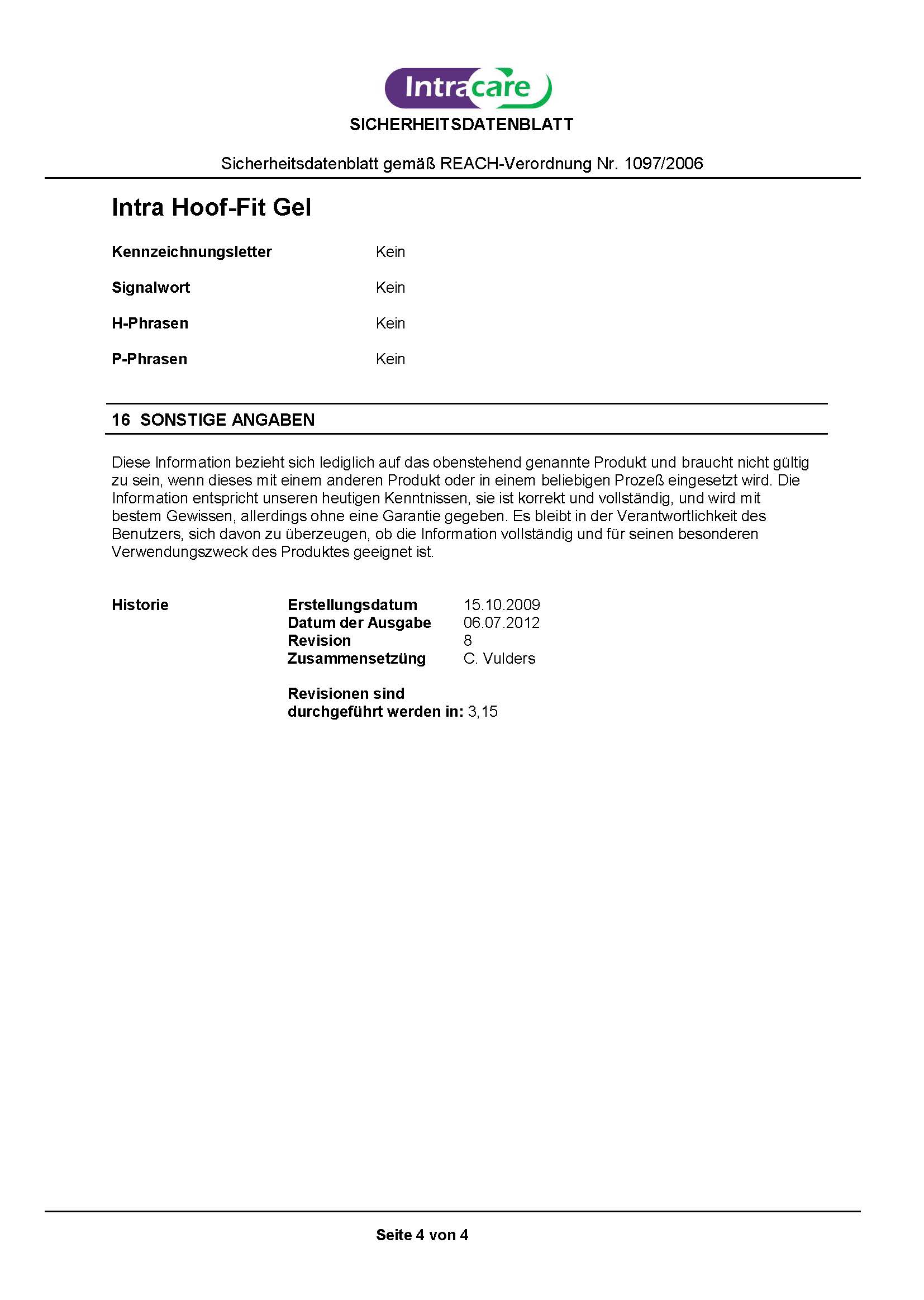 Hoof-fit Intracare Gel 330 ml - mit Pinsel | Online-Material-Shop der ...